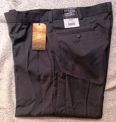 GEORGE Classic Fit Flat Front Pant Size 32 x 30 Gray /395 | eBay