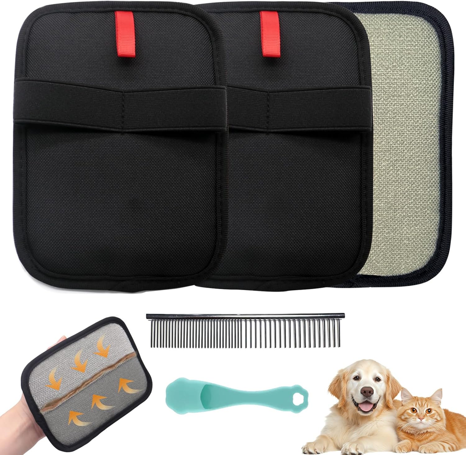 Pet Hair Removal Glove for Small Hands, 2Pcs Electrostatic Dog Cat Hair ...