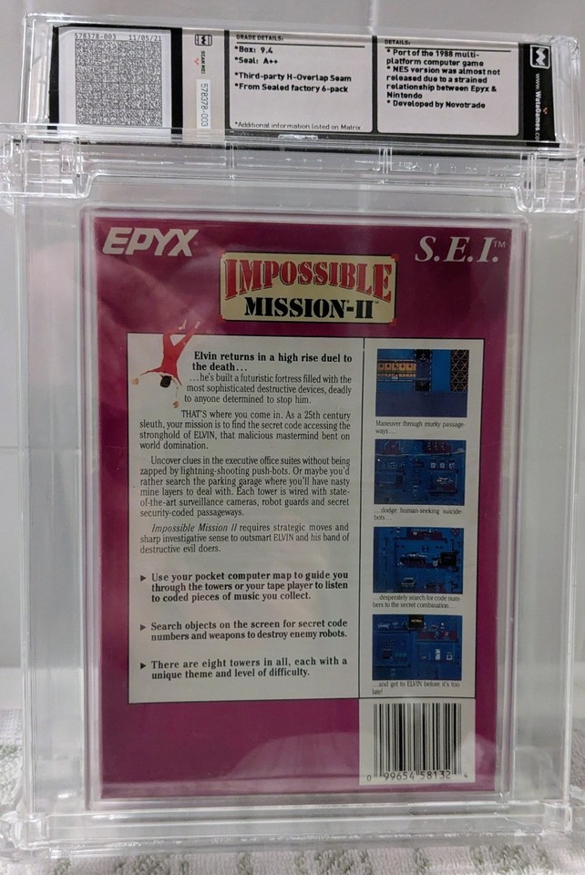 Impossible Mission II 2 NES Sealed New WATA 9.4 A++ | eBay