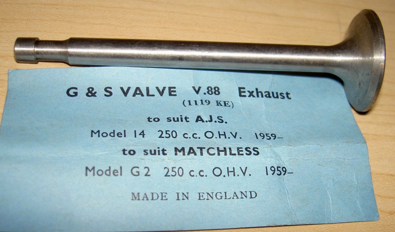 1959-66 AJS Matchless G2 250cc NOS exhaust valve GS V88 | eBay