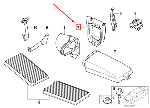 NEW BMW 7 E65,E66,E67 LEFT AIR DUCT SEAL 8386177 64318386177 ORIGINAL ...