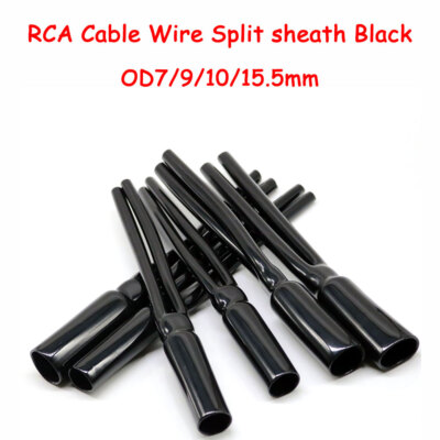 Speaker Cable Y Splitter RCA Cable Wire Split sheath Black OD7/9/10/15 ...