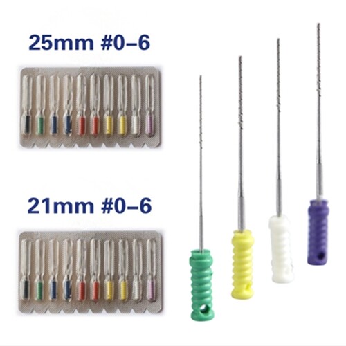 10 Packs Dental Nerve Barbed Broaches Endodontic Root Canal files 21 ...