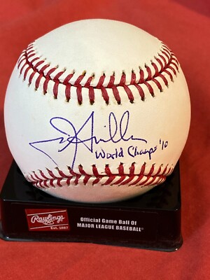 JON MILLER AUTOGRAPHED SIGNED MAJOR LEAGUE BASEBALL "WORLD CHAMPS 10 ...