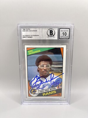 Eric Dickerson 1984 Topps #280 Signed Rookie Card Beckett Grade 10 Auto ...