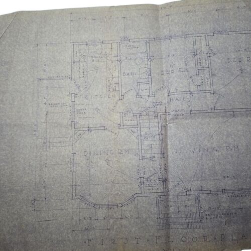 Vintage 1949 House Blueprints Plans Wayne NJ New Jersey Fred ...