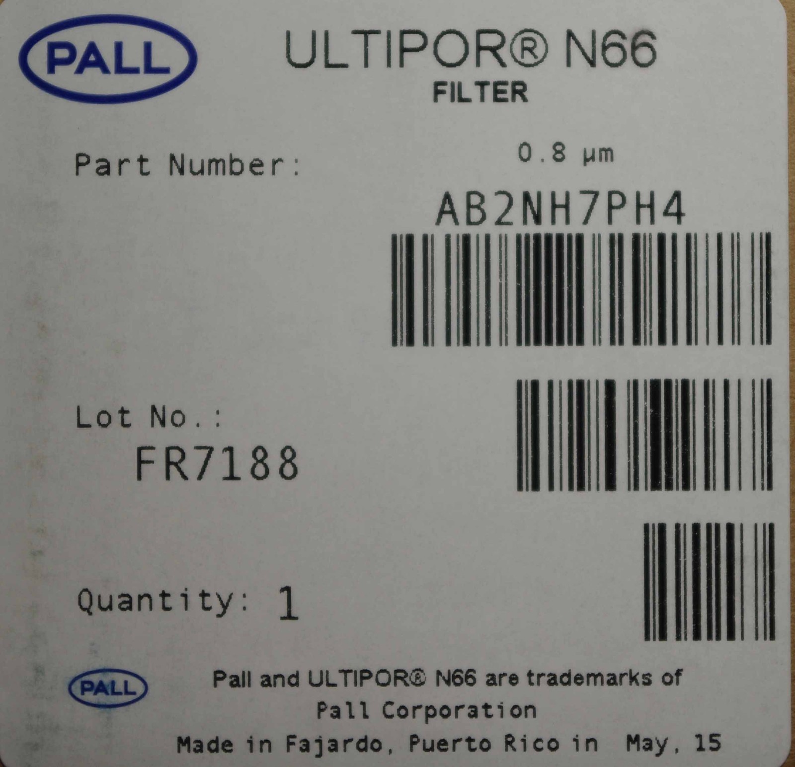 Pall Ultipor N66 Filter AB2NH7PH4 ++ NEW ++ | eBay