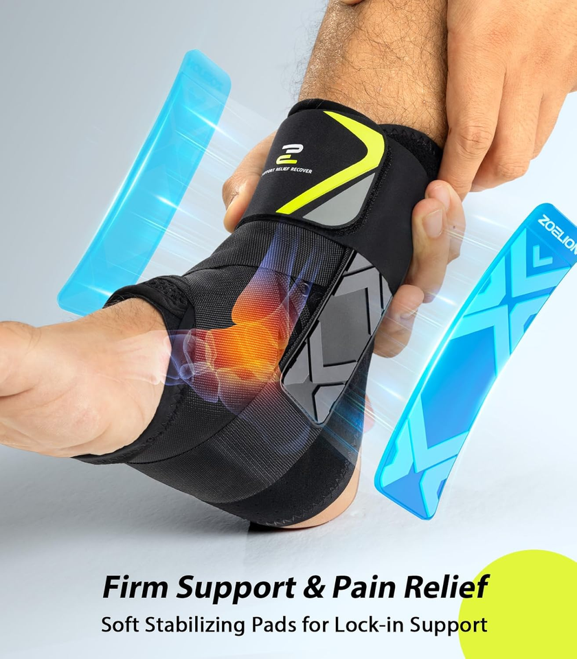 Quick Lace Up Ankle Brace with Side Stabilizing Pads, Slim Fit Ankle ...