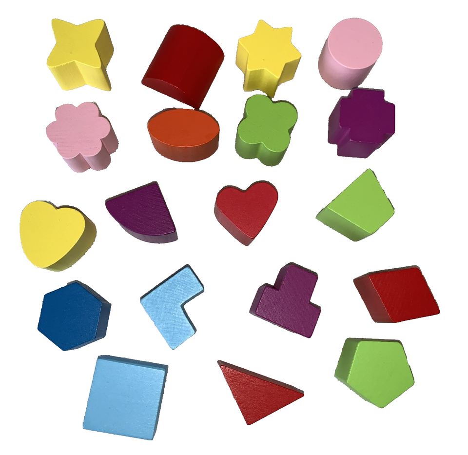 Argos educational wooden shape sorter toy with coloured wooden shapes ...