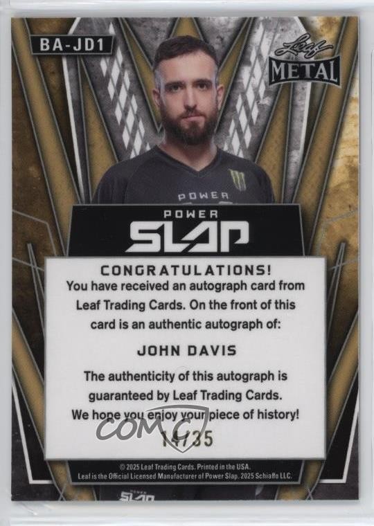 2025 Leaf Metal Power Slap Blue Prismatic /35 “The Machine” John Davis ...