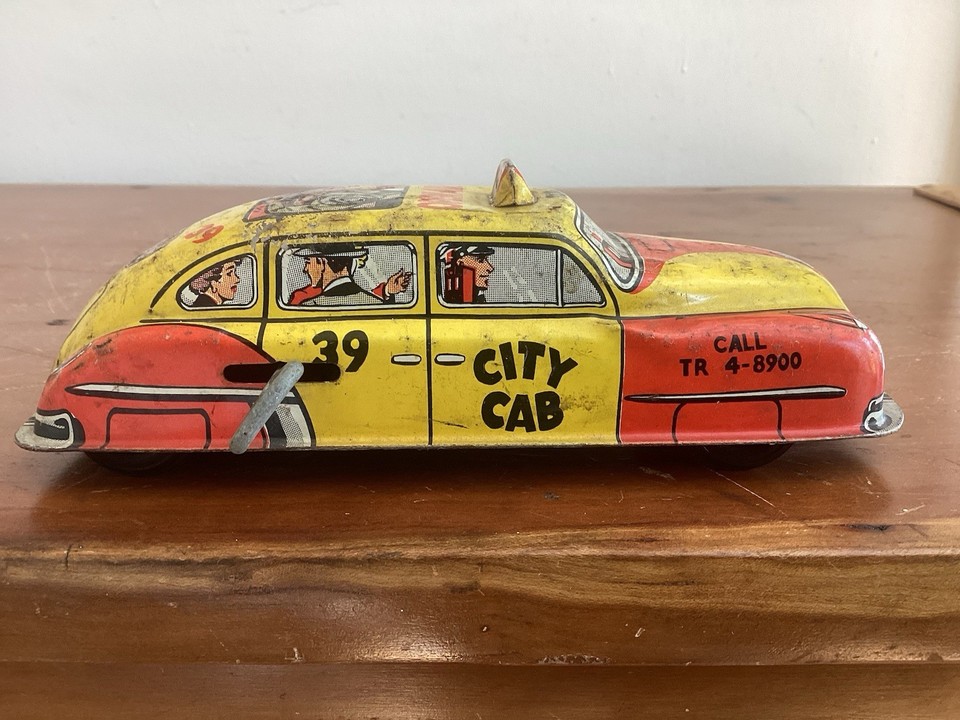 Vintage Lupor tin lithograph wind-up City Cab taxi toy JAPAN 1950s | eBay