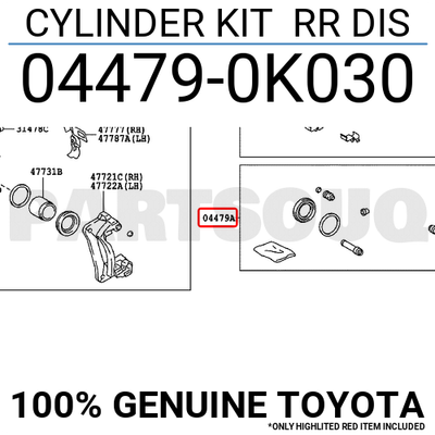 044790K030 Genuine Toyota CYLINDER KIT RR DIS 04479-0K030 | eBay