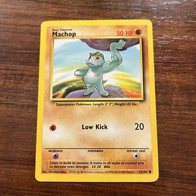 MACHOP 52/102 BASE SET UNLIMITED POKEMON TCG CCG | eBay