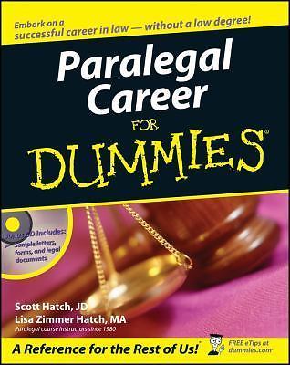 Paralegal Career For Dummies, Lisa Hatch, Scott Hatch, Very Good Book ...