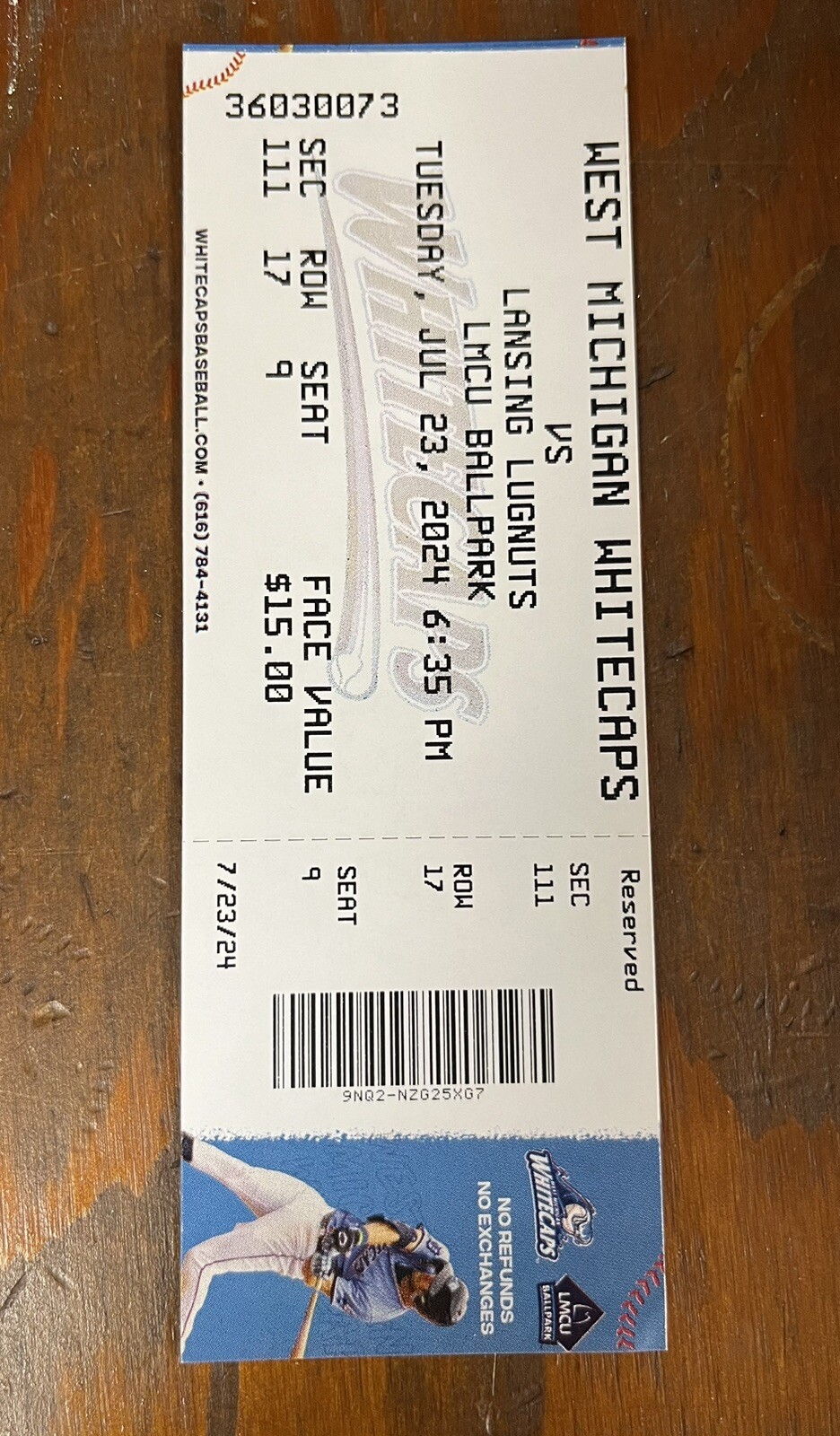 Max Clark Whitecaps Debut Ticket Stub Detroit Tigers First Hit 7/23/24 ...