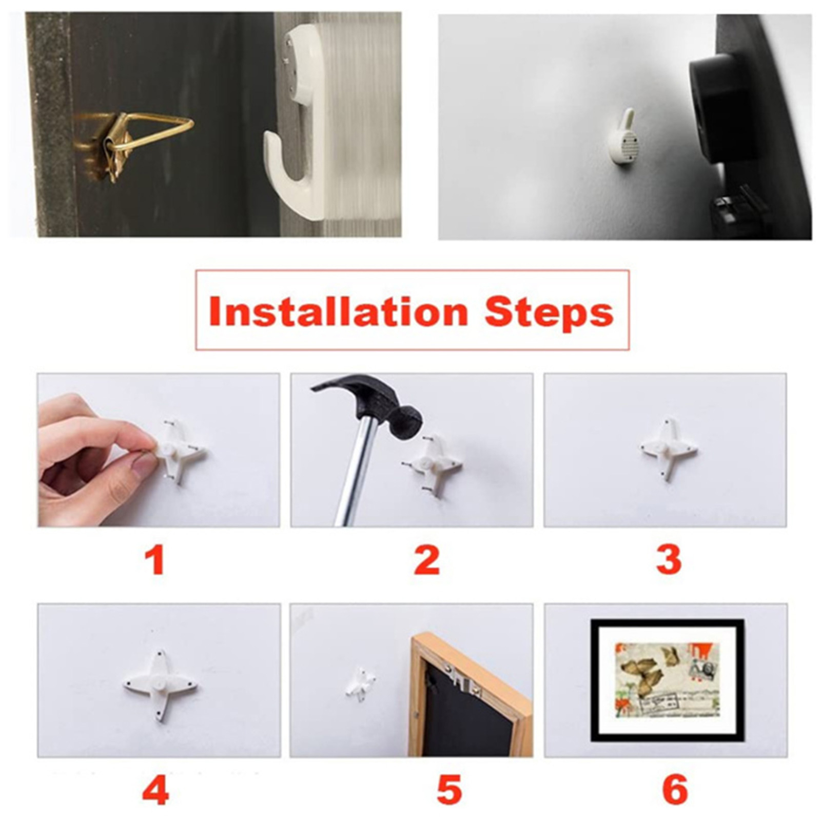 40Pcs Invisible Nail Screws Wall Hooks No Trace Picture Hangers ...