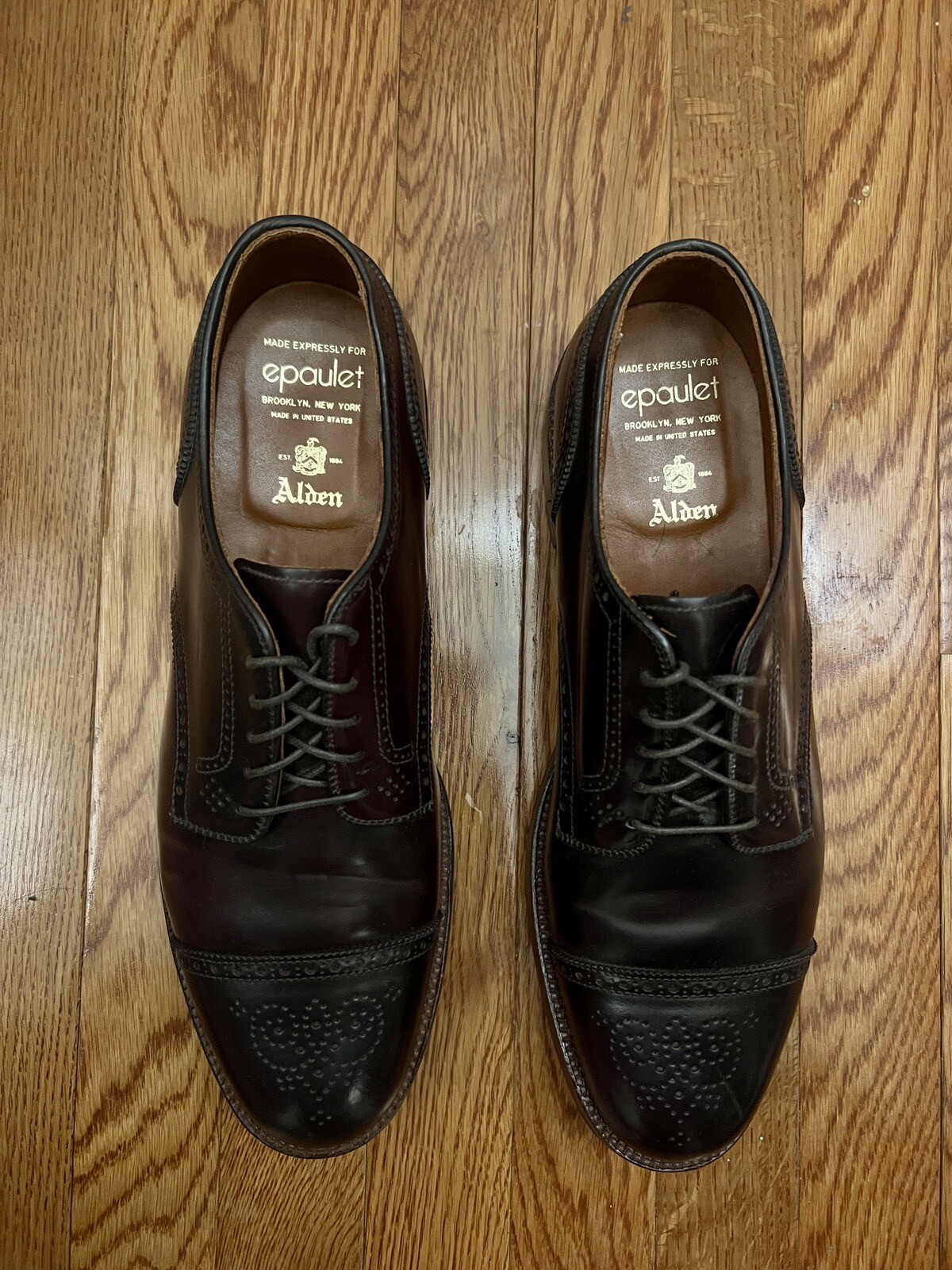 Alden X Epaulet Color 8 Shell Cordovan Medallion Cap … - Gem