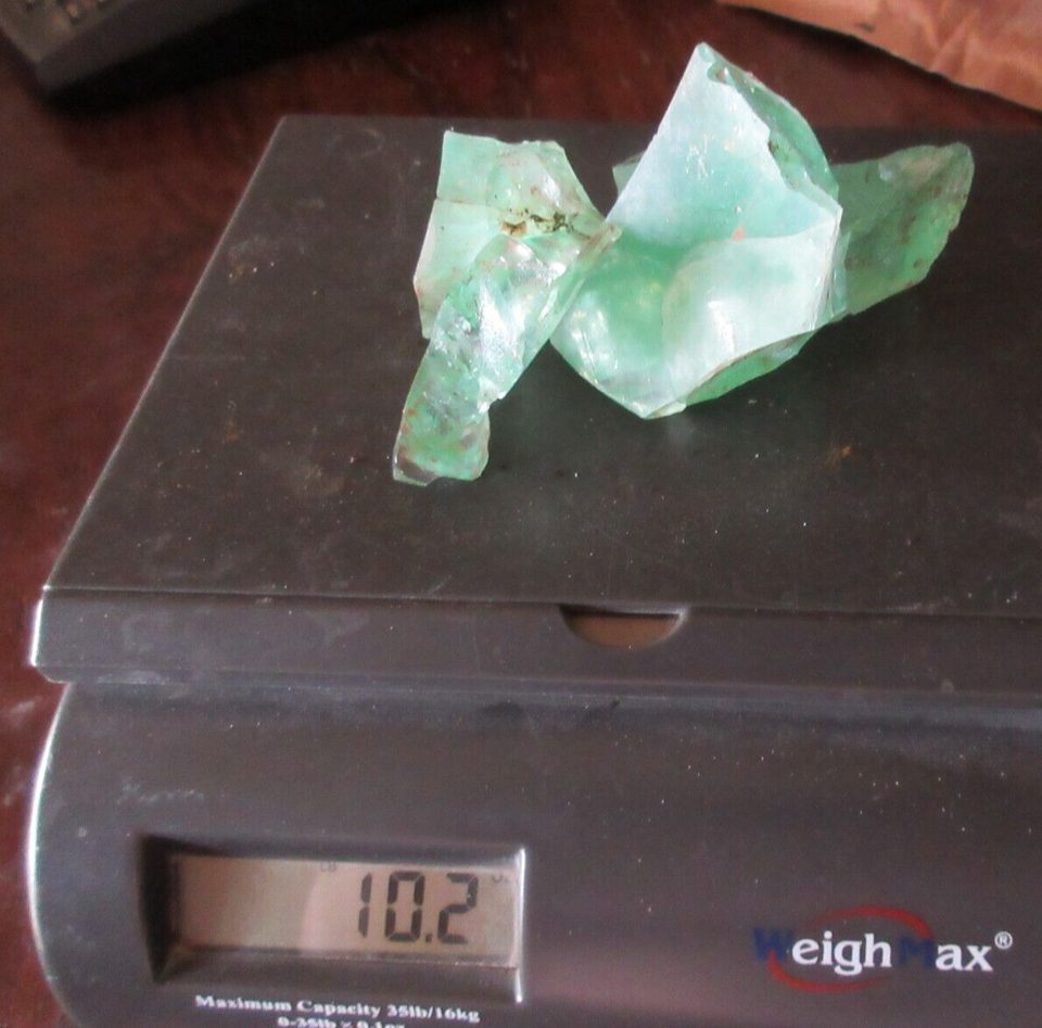 Clear Green Slag Glass Small 5 Chunks 10 oz Rock Landscaping Aquarium ...