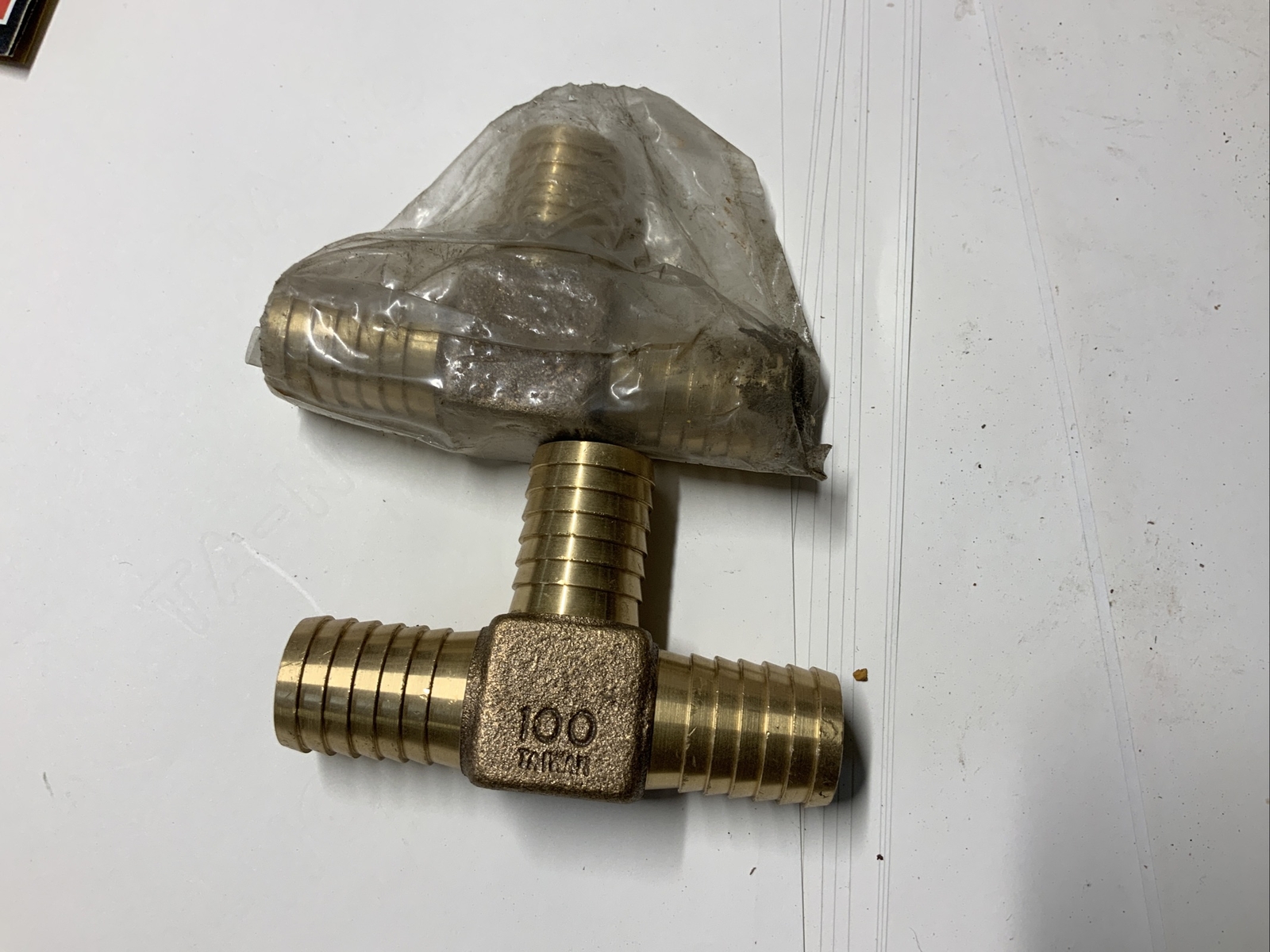 2 Brass Plumbing Tee Fitting 1 inch Barbs All Outlets Model 100 | eBay