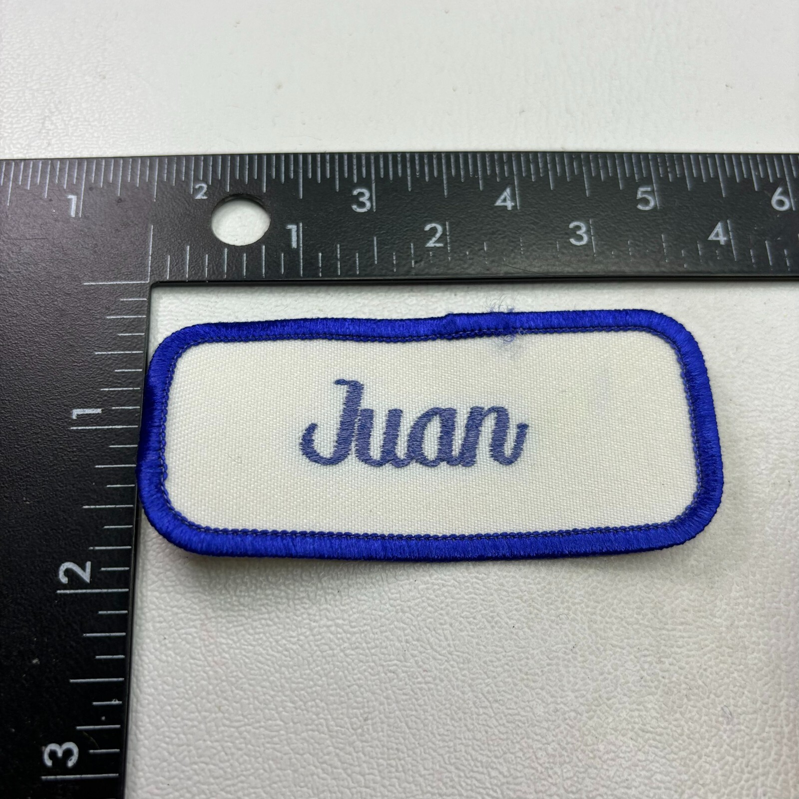 USED Retro Blue Letter JUAN Name Patch (Uniform Mechanic Worker) 421K ...