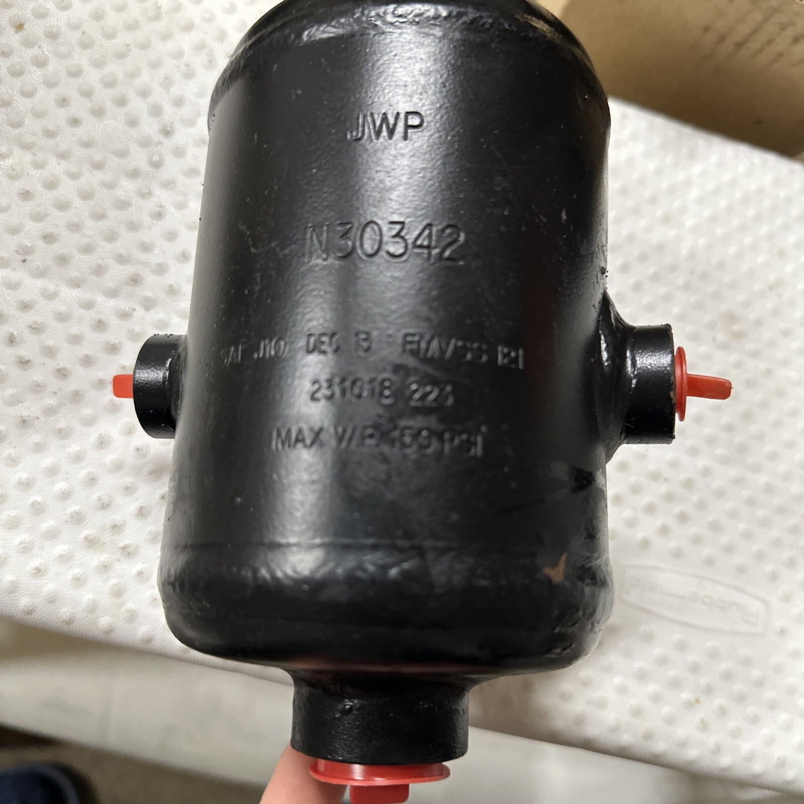 JWP Muffler Tank Max W.P. 150PSI FMVSS 121 210410 PU8 P/N 5953334 for ...