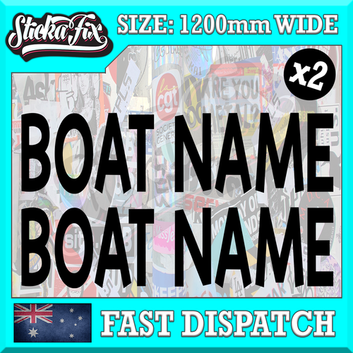 2x 1200mm Custom Boat Name Vinyl Stickers Personalised Jetski Tinny ...