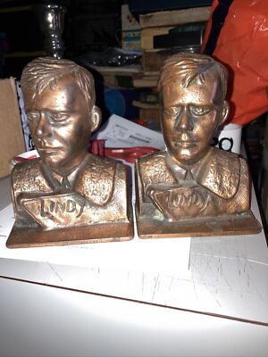 Pair of Charles Lindbergh Lindy Copper Bookends 6.5”H Verona | eBay