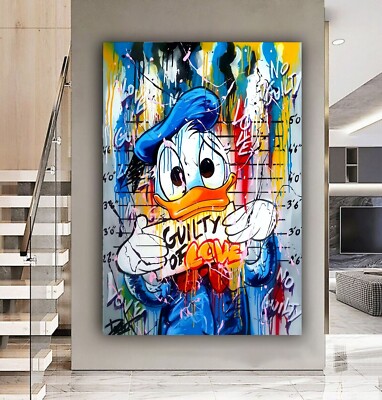 GRAFFITTI DONALD DUCK STREET ART CANVAS WALL ART PICTURE OR PAPER ...