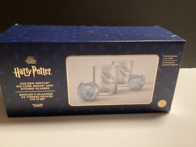 NEW Harry Potter Golden Snitch Ice Cube Molds And Etched Glasses ...