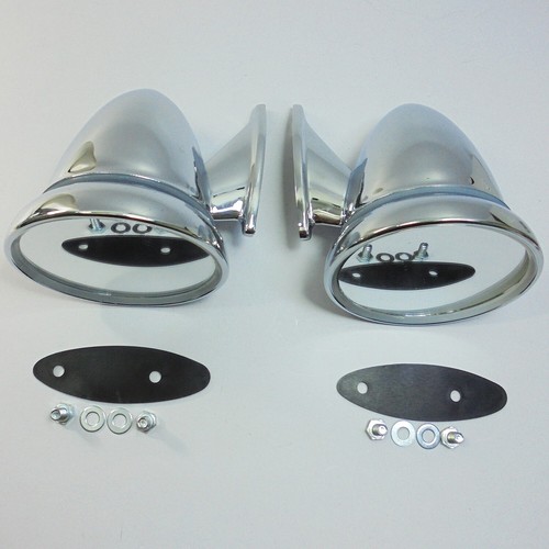 Classic Car Talbot Chrome Bullet Side Mirrors Fender Door Mount Pair ...