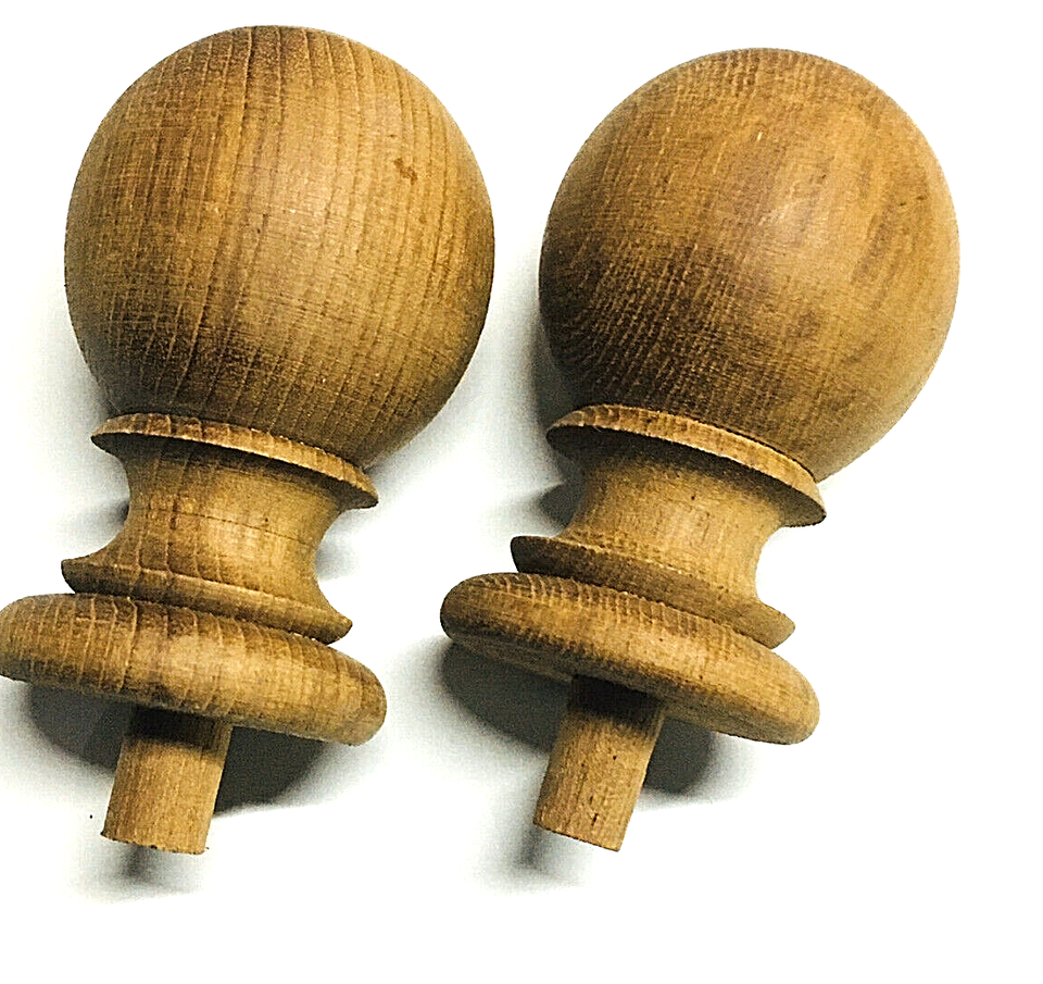 4 x Wood Post cap Round Finial Vintage Bed Antique Furniture Decore 4.0 ...