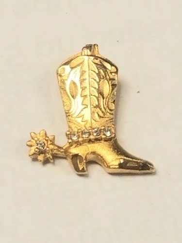 Vintage Western Cowboy Boot w/ Spurs Necklace Pendant Gold Metal ...