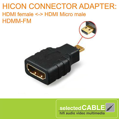 HICON Adattatore HDMI Femmina Presa HDMI Micro Maschio Spina HDMM-FM | eBay