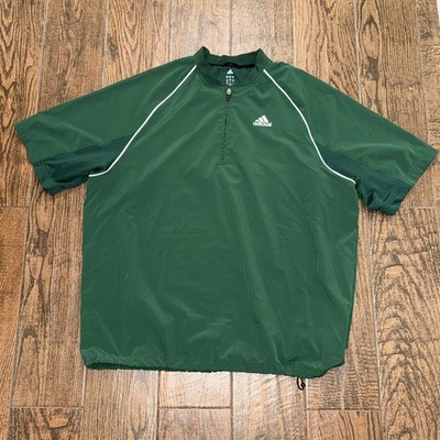 Adidas Mens 1/4 Zip Baseball Coaches Cage Jacket Pullover Green Size ...