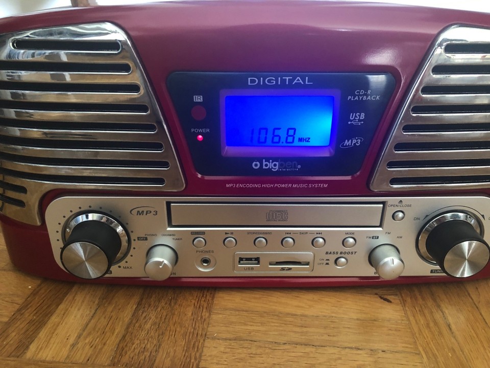 Electrophone BIGBEN TD79 ROUGE – Radio / CD /Platine tourne disque ...
