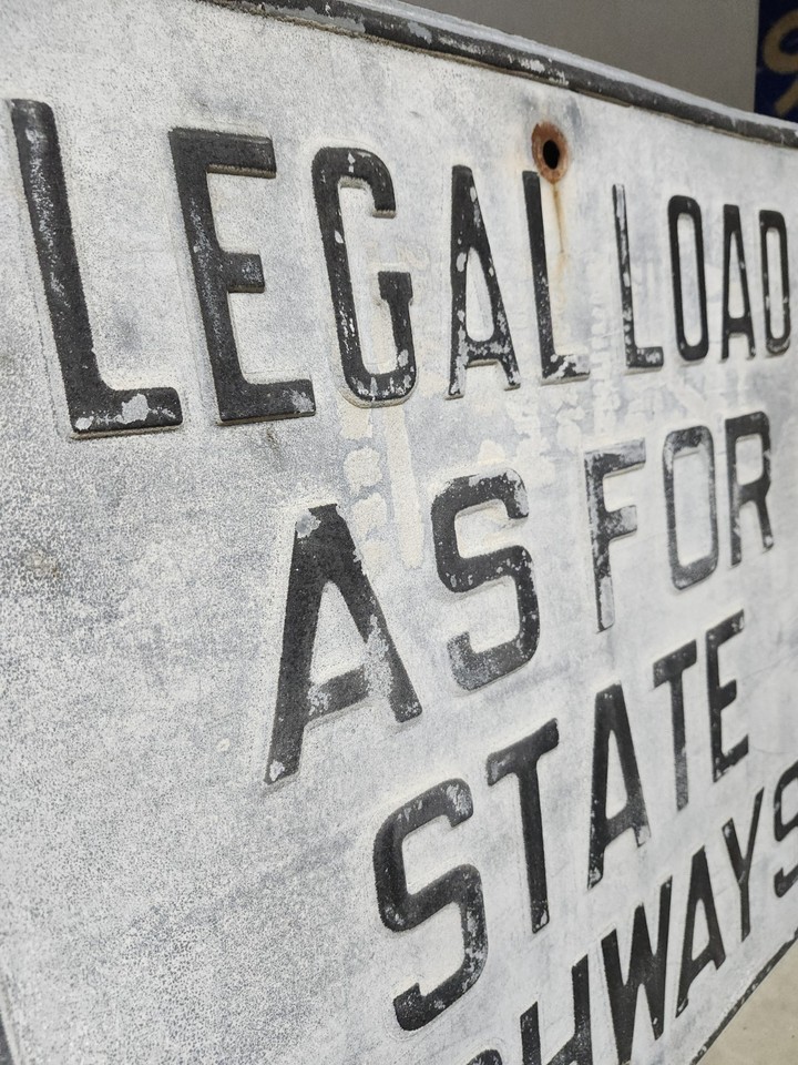 Embossed Steel Reflective Road Sign Vermont Legal Load State Highway ...