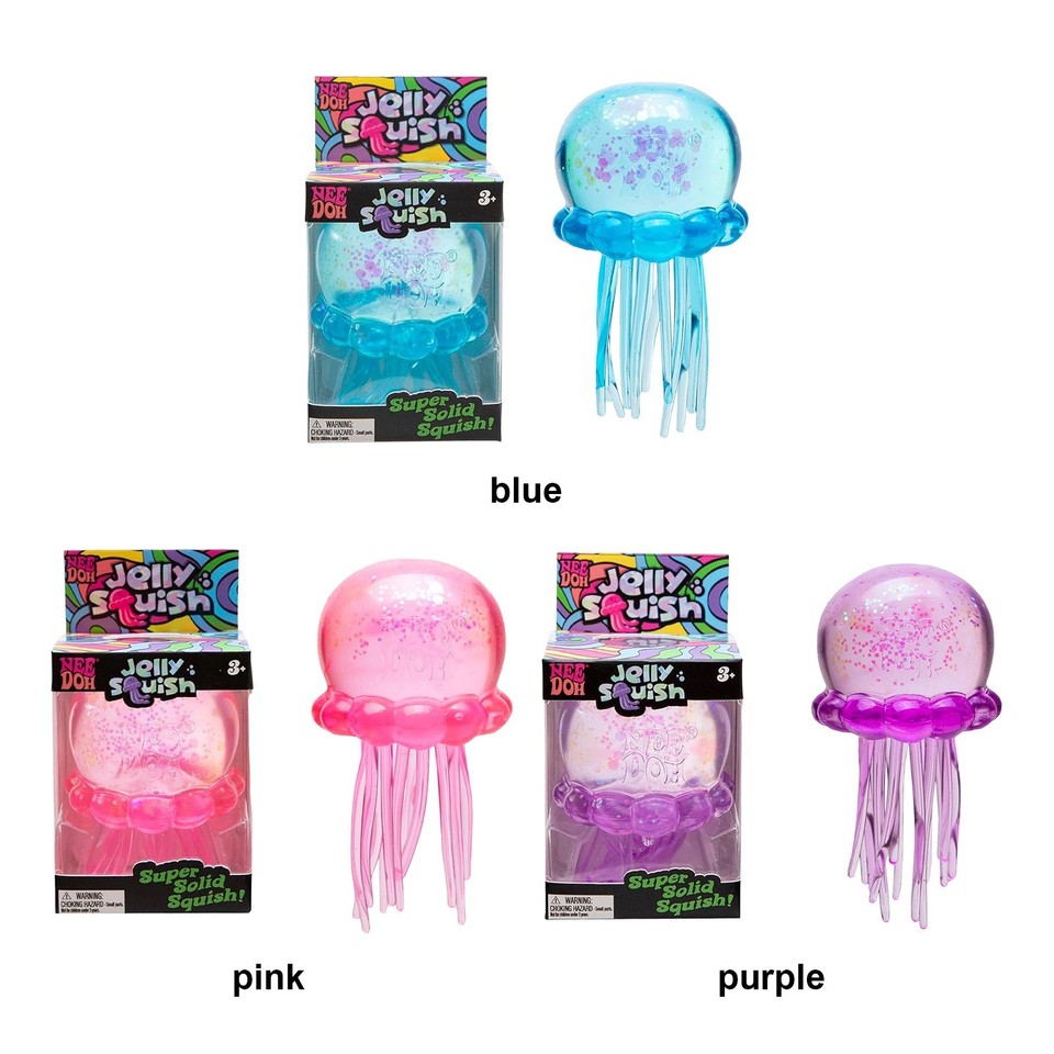 NeeDoh Jellyfish Jelly Squish Stress Toy, Fidget Sensory Squeeze Toy ...