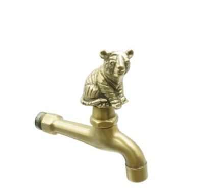 Brass Garden Vintage Field Faucet SPIGOT Tiger Yard Water Decor Outdoor ...