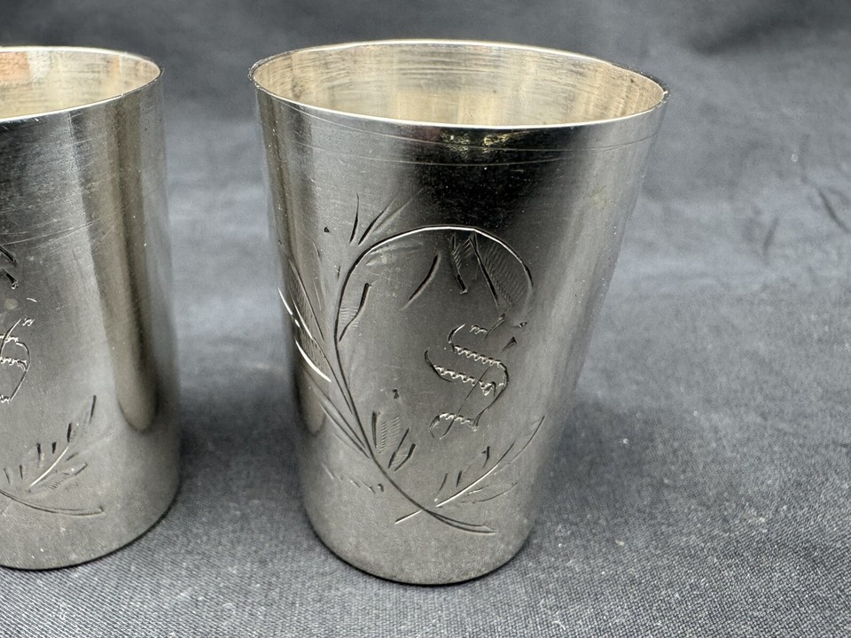 Two Vintage 800 Silver Polish Shot Glasses | eBay