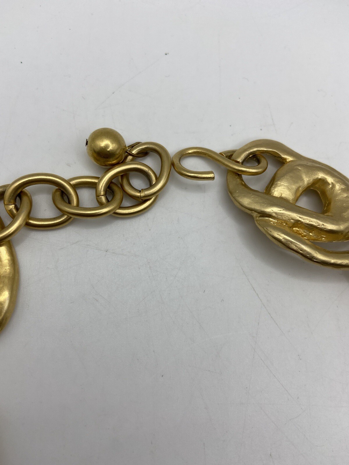 Vintage Chunky gold statement necklace 20” - Gem