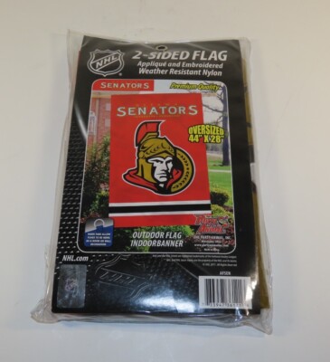 NHL SENATORS 2-SIDED FLAG 44"X28" APPLIQUE&EMBROIDERED WEATHER RESIST ...
