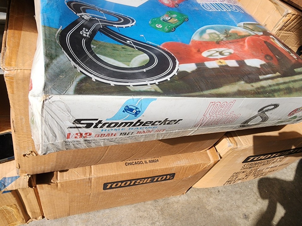 1/32 STROMBECKER ROAD AMERICA slot car racing set VINTAGE RACE SET NEW ...