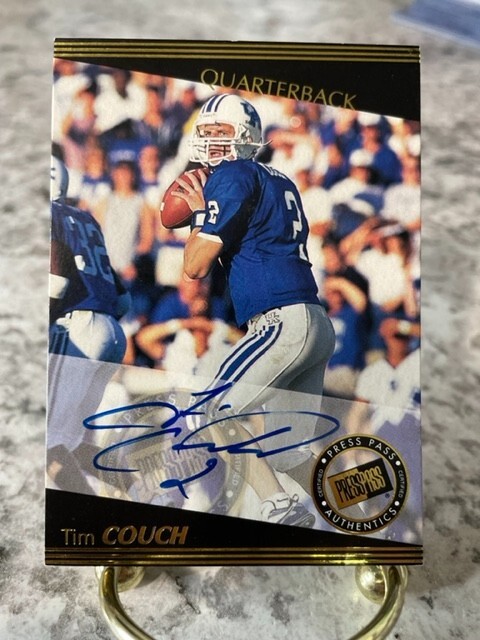 1999 Press Pass TIM COUCH Autograph Kentucky Wildcats Auto Rookie On ...