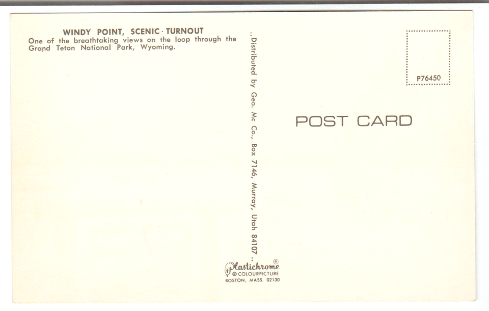 Postcard "Grand Teton National Park, Wyoming, Windy Point, Scenic ...