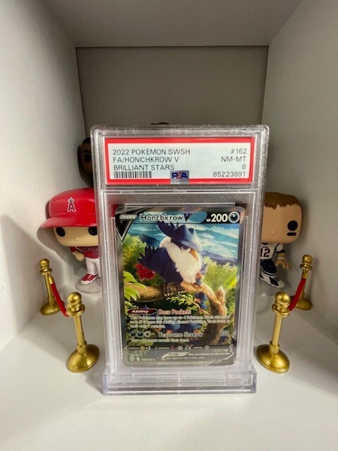 2022 Pokemon Brilliant Stars #162 Honchkrow V Full art Alt Art - PSA 8 ...