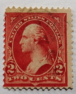 USA 1890s George Washington 2 Cents Red 1x No Gum Postage Stamp STA-8 ...