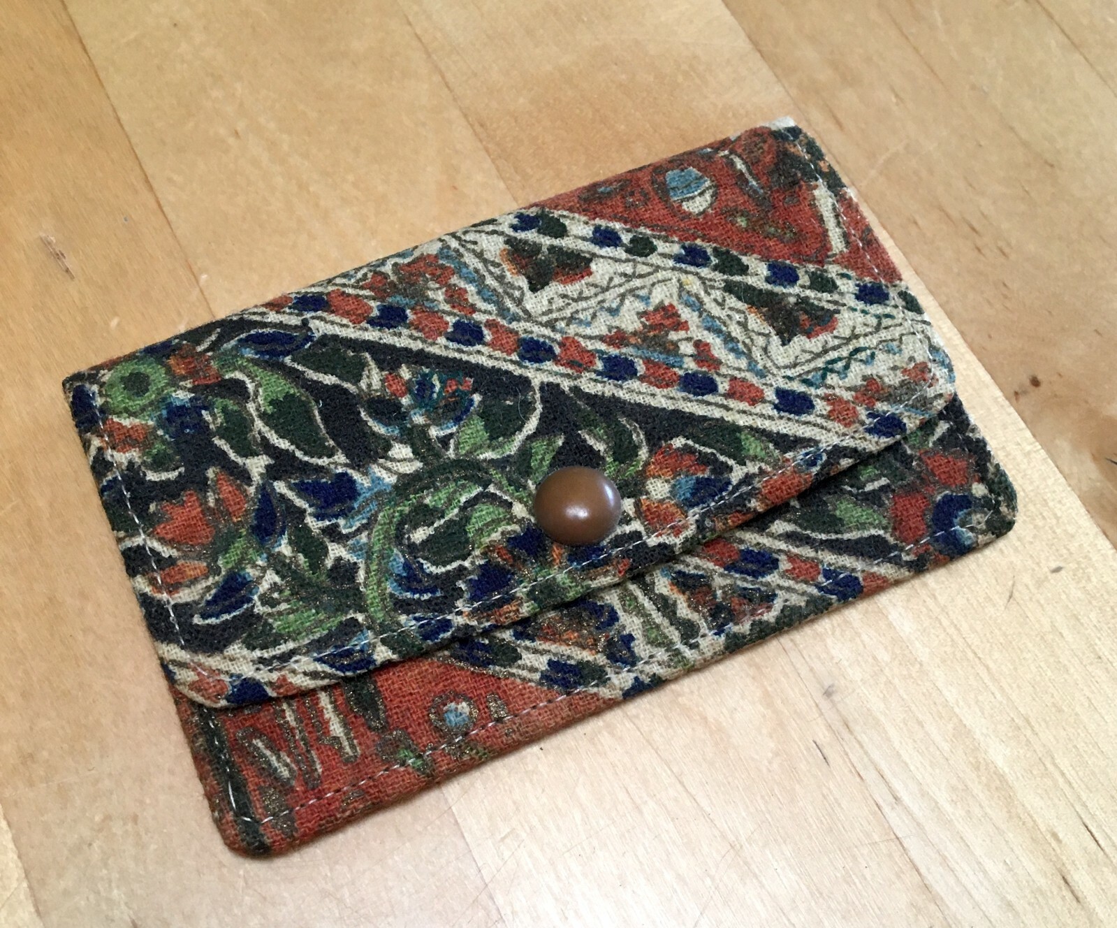 Vintage 1940s Japanese Cloth / Leather Mini Wallet Ca… - Gem