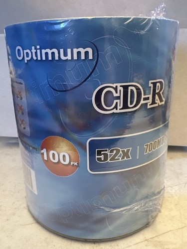 Optimum 52x 700MB 80 Minute Blank CD-R 100 Pack Recordable Discs New ...