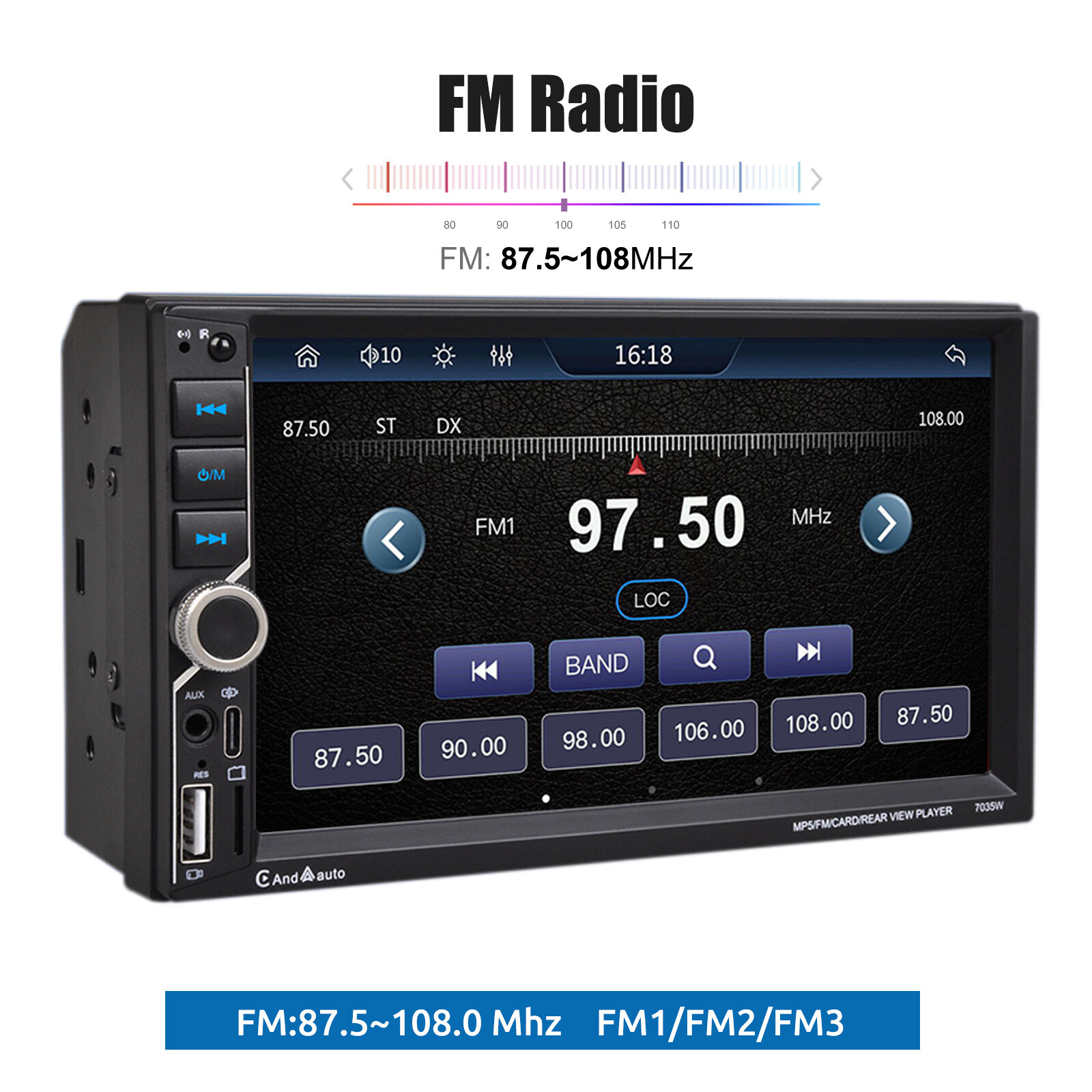 7" Car Stereo Radio Apple CarPlay/Android Auto TouchScreen WinCE Head ...