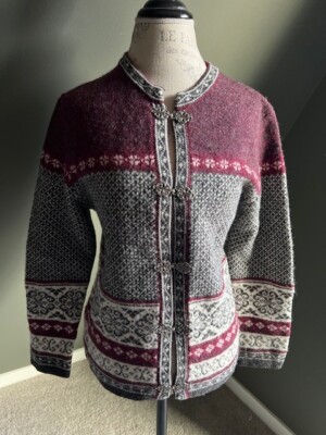 Vintage Carroll Reed Nordic Fair Isle Wool Cardigan Sweater Medium ...